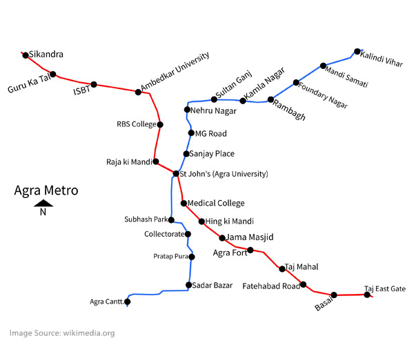Find Out All About Agra Metro, Map, Timings, Route and its Impact on Agra Real Estate Market